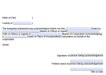 Free Ohio Individual Notary Acknowledgement - PDF - Word
