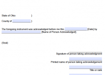 Free Ohio Notary Acknowledgement – Partnership - PDF - Word