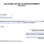 Free Oklahoma Notary Acknowledgement – Representative Capacity - PDF - Word