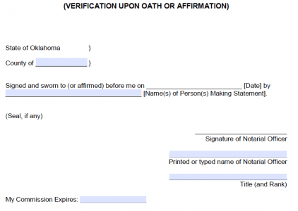 Free Oklahoma Individual Notary Acknowledgement - PDF - Word