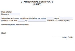 Free Utah Notary Acknowledgement Forms – PDF – Word