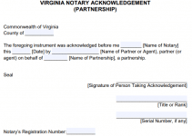 Free Virginia Notary Acknowledgement Forms – PDF – Word