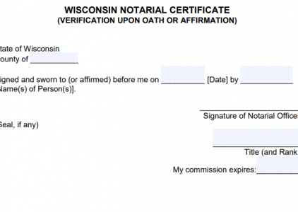 Free Wisconsin Notary Acknowledgement - Individual - PDF - Word