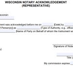 Free Wisconsin Notary Acknowledgement - Individual - PDF - Word